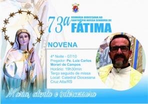 ROMARIA DE FÁTIMA> Novena tem 4ª noite nesta segunda na Catedral às 19h30